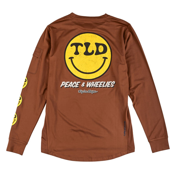 Ruckus Long Sleeve Ride Tee Wheelies Chocolate – Troy Lee Designs UK